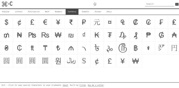 Copychar.cc, trova caratteri e simboli speciali, maiuscole accentate ...